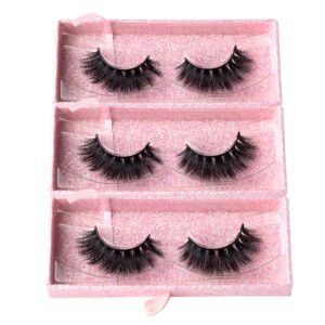 arimika 3 packs fluffy long thick dramatic look handmade reusable 3d mink false eyelashes d008