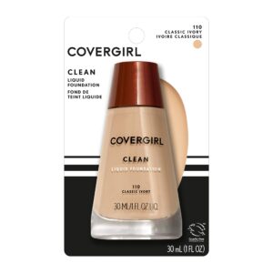 covergirl clean liquid foundation - 110 by for women - foundation, classic ivory, 0.25 ounce