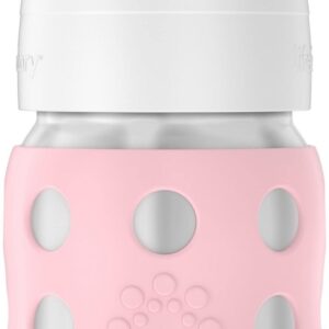 Lifefactory 8-Ounce Stainless-Steel Vacuum-Insulated Wide-Neck Baby Bottle with Sippy Nipple, Desert Rose (LS2251WDR4)