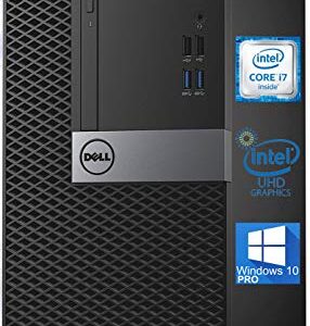 Dell Optiplex 7040 Mini-Tower Desktop PC, Intel Quad-Core i7-6700 4.0 GHz, 8GB RAM, 256GB NVMe SSD, HD Graphics 530 4K, DisplayPort, HDMI, AC Wi-Fi, Bluetooth - Windows 10 Pro (Renewed)