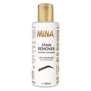 mina henna tint stain remover, softly removes hair color from the scalp, skin around from the eyebrows, hair, beard and mustache quickly and gently 200ml