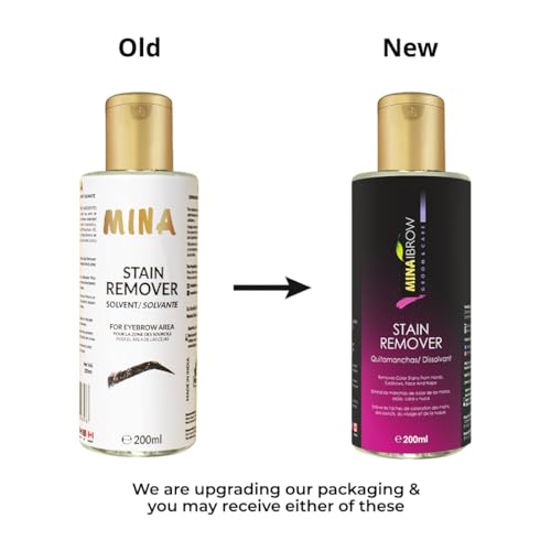 Mina Henna Tint Stain Remover, Softly removes hair color from the scalp, skin around from the eyebrows, hair, beard and mustache quickly and gently 200ml