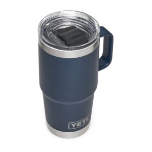 yeti rambler 20 oz travel mug, stainless steel, vacuum insulated with stronghold lid, navy