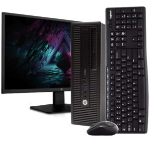 hp prodesk 600g1 desktop computer pc, intel quad-core i5, 500gb hdd storage, 4gb ddr3 ram, windows 10 pro, dvd, wifi, new 24in monitor, wireless keyboard and mouse (renewed)