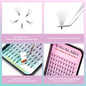 Eyelash Extensions 3D 4D 5D 6D 8D 9D 10D Thickness 0.07/0.1 C/D Curl Eyelashes Middle Stem & Long Stem Heat Bonded Premade Fans Russian Volume Lash Extensions Supplies (Middle Stem 10D-0.07-D-8-15mm)