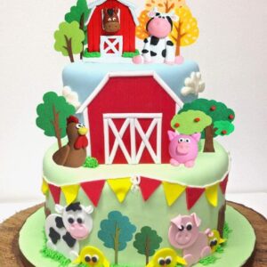 JeVenis Farm Animal Cake Decoration Farm Animal Birthday Cake Topper Cow Cake Decoration for Farm Animal Baby Shower Birthday Party Decorations