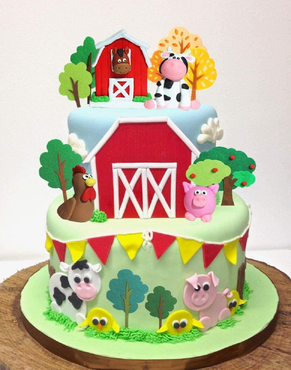 JeVenis Farm Animal Cake Decoration Farm Animal Birthday Cake Topper Cow Cake Decoration for Farm Animal Baby Shower Birthday Party Decorations