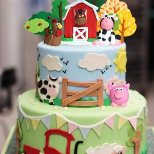 JeVenis Farm Animal Cake Decoration Farm Animal Birthday Cake Topper Cow Cake Decoration for Farm Animal Baby Shower Birthday Party Decorations