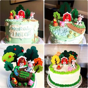 JeVenis Farm Animal Cake Decoration Farm Animal Birthday Cake Topper Cow Cake Decoration for Farm Animal Baby Shower Birthday Party Decorations