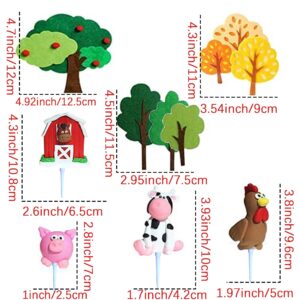 JeVenis Farm Animal Cake Decoration Farm Animal Birthday Cake Topper Cow Cake Decoration for Farm Animal Baby Shower Birthday Party Decorations