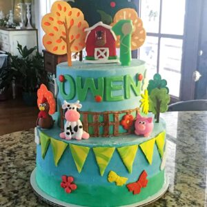 JeVenis Farm Animal Cake Decoration Farm Animal Birthday Cake Topper Cow Cake Decoration for Farm Animal Baby Shower Birthday Party Decorations