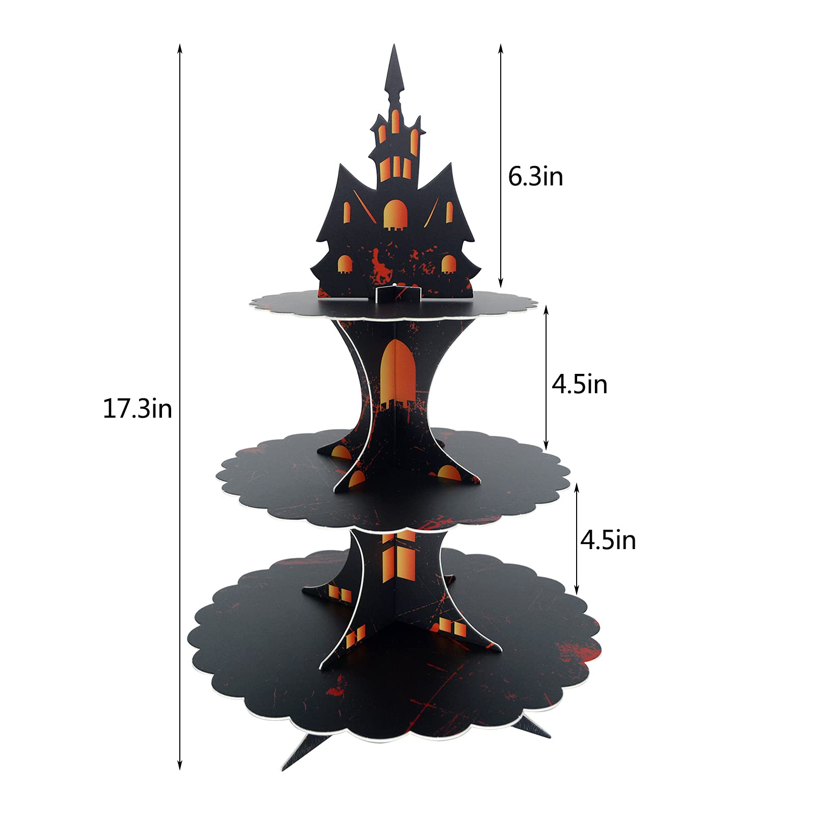 Halloween Supplies 3 Tier Cupcake Stand Cardboard Cake Stand Tower Party Decorations Gothic Party Supplies