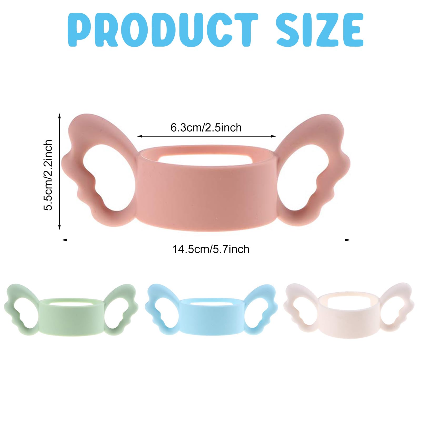 Silicone Wide-Neck Baby Bottle Handle, Outer Diameter Over 6cm for Bottle (Pack of 4)