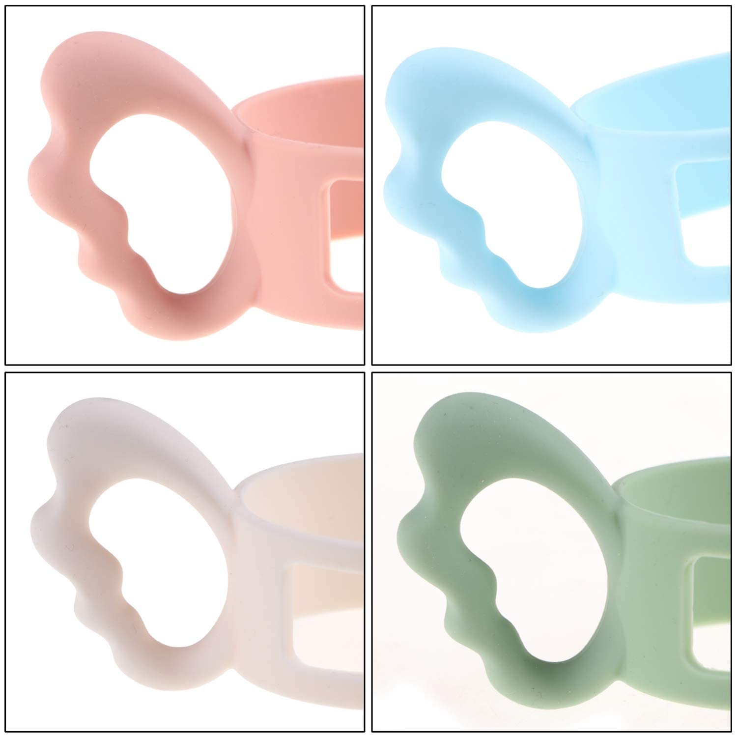 Silicone Wide-Neck Baby Bottle Handle, Outer Diameter Over 6cm for Bottle (Pack of 4)