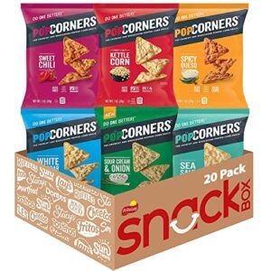 popcorners popped corn snacks, sampler pack gluten free, 1 ounce (pack of 20)