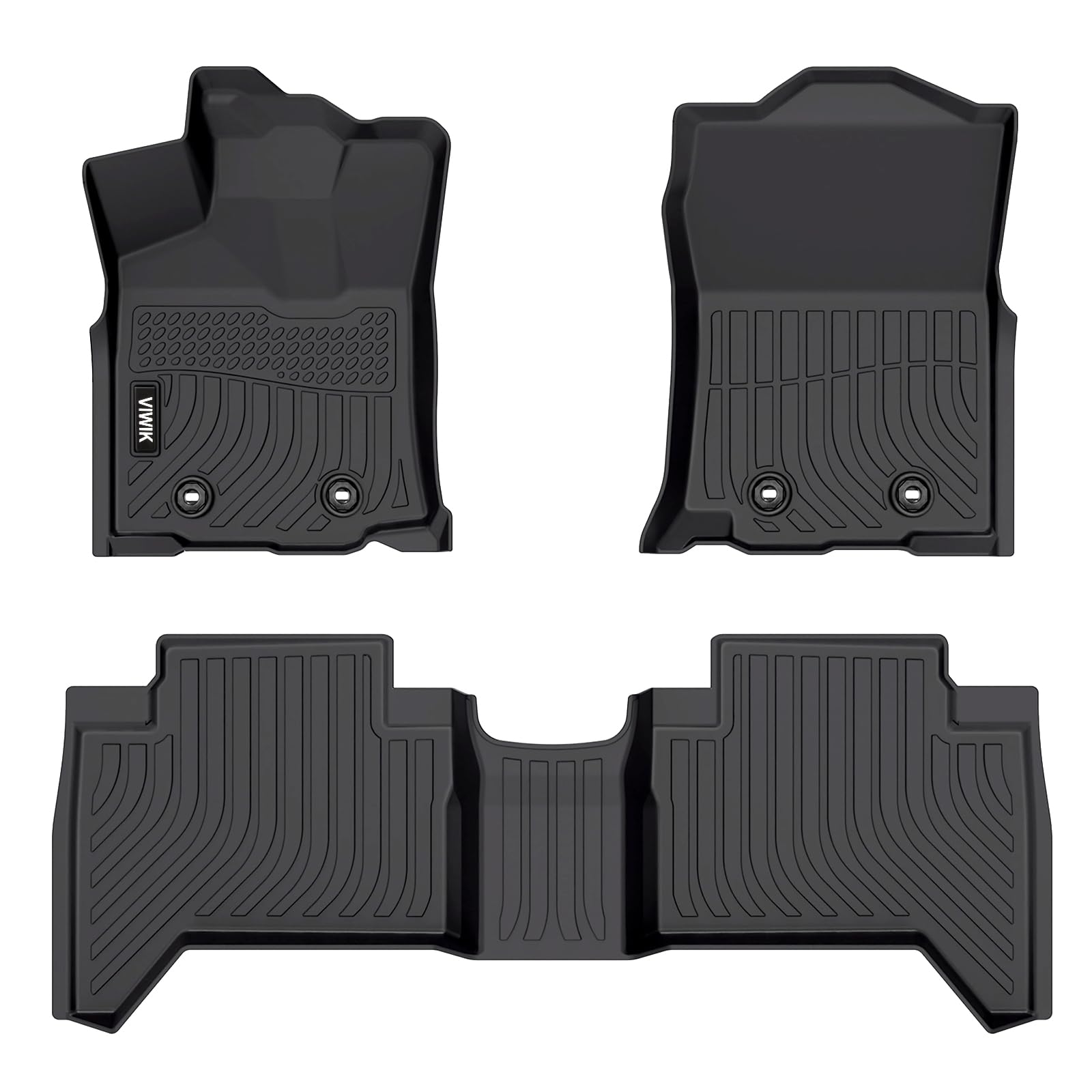 VIWIK Floor Mats for Toyota Tacoma 2018-2023 Double Cab Only Auto, TPE Rubber Car Mats All Weather Protection Custom Floor Liners for Toyota Tacoma Double Cab 1st and 2nd Row Non-Slip Odorless