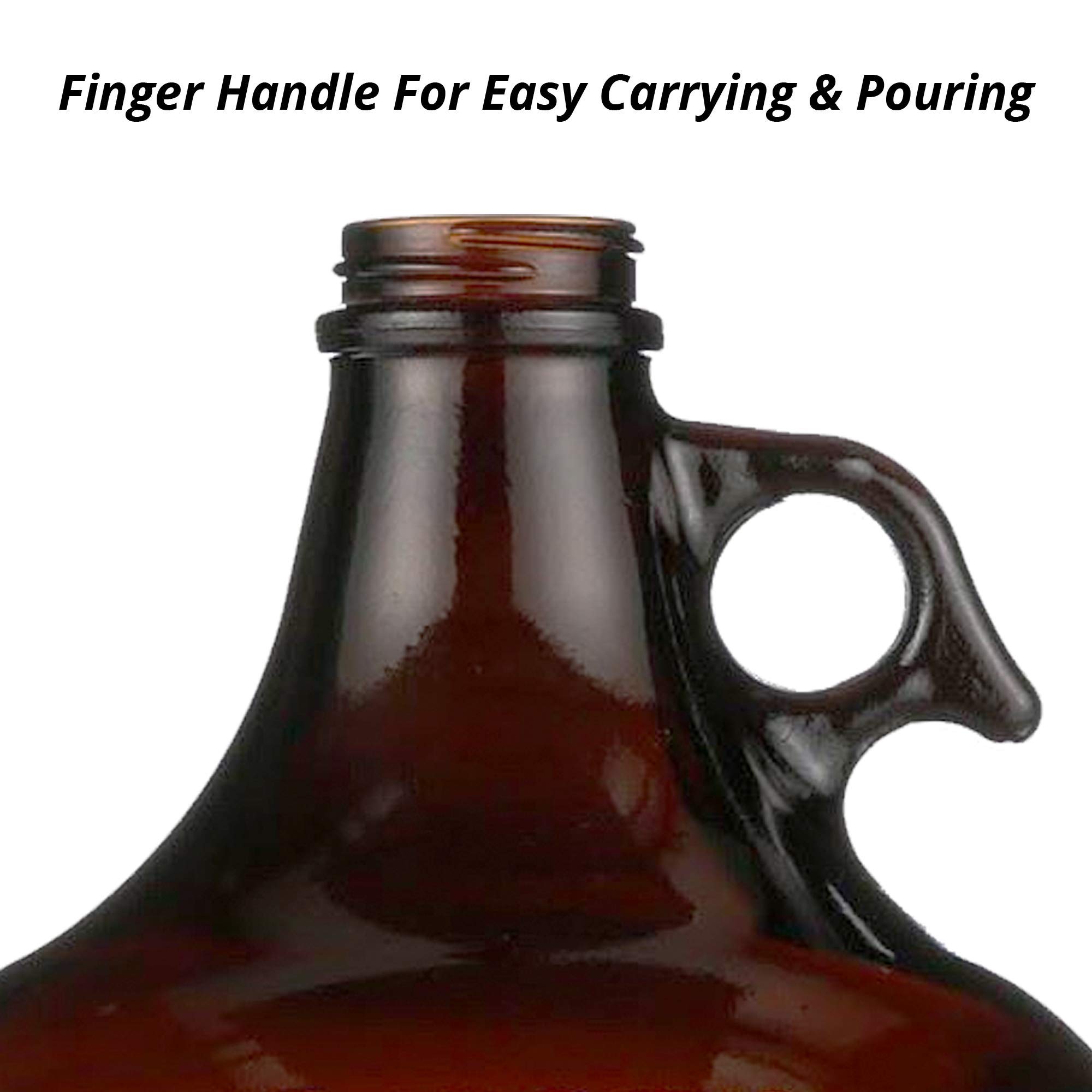 1 Gallon (128oz) Amber Glass Jug With 38mm Cap | Pack of 6 | FAST SAME DAY SHIPPING