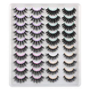 jimire 20 pairs false eyelashes 4 styles fluffy eyelashes pack 3d volume faux mink lashes packs