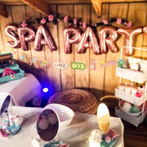 LaVenty 2 PCS Spa Party Balloons Spa Party Decoration Nail Polish Banner Spa Party Banner Spa Theme Birthday Party Salon Party Decoration Makeup Party Decoration