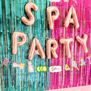 LaVenty 2 PCS Spa Party Balloons Spa Party Decoration Nail Polish Banner Spa Party Banner Spa Theme Birthday Party Salon Party Decoration Makeup Party Decoration