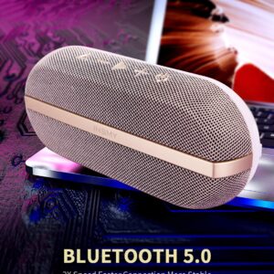 INSMY Portable Bluetooth Speakers, IPX7 Waterproof Floating 20W Wireless Speaker Loud Sound Rich Bass, Stereo Pairing Max 40W, 24 Hours Built-in Mic for Outdoors Camping Pool (Purple)