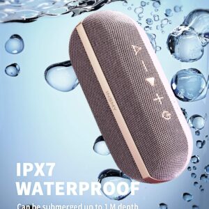 INSMY Portable Bluetooth Speakers, IPX7 Waterproof Floating 20W Wireless Speaker Loud Sound Rich Bass, Stereo Pairing Max 40W, 24 Hours Built-in Mic for Outdoors Camping Pool (Purple)