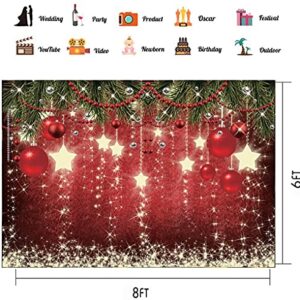 CHAIYA 8X6ft Red Christmas Backdrop Sparkling Stars Christmas Backdrops for Photography Glittering Stars Kids Christmas Backdrop for Pictures New Year Backdrop for Party Decorations cy128