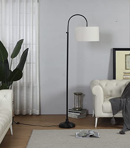 Brightech Nora Bright Arc Tall Lamp, Contemporary LED Floor Lamp, Standing Lamp for Living Rooms & Offices, Mid-Century Modern Standing Lamp with Heavy Base for Bedroom - Black