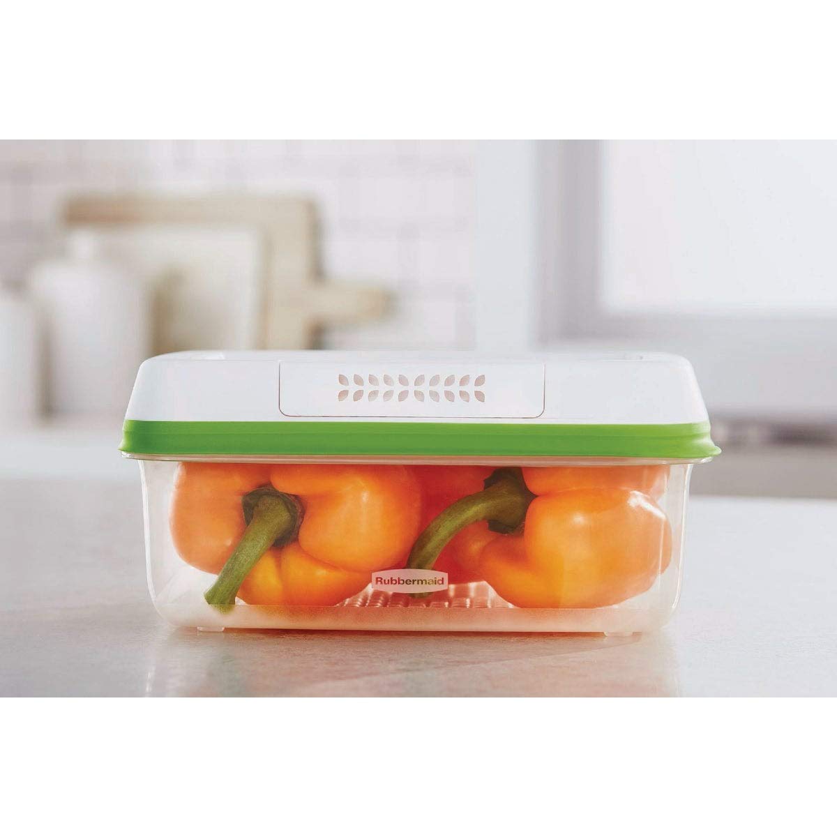 Rubbermaid FreshWorks Saver, Large Short Produce Storage Container, 11.3-Cup, Clear