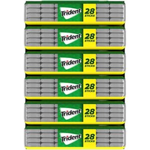 Trident Spearmint Sugar Free Gum, 6 Pocket Packs of 28 Pieces (168 Total Pieces)