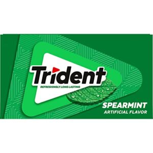 Trident Spearmint Sugar Free Gum, 6 Pocket Packs of 28 Pieces (168 Total Pieces)