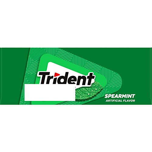 Trident Spearmint Sugar Free Gum, 6 Pocket Packs of 28 Pieces (168 Total Pieces)