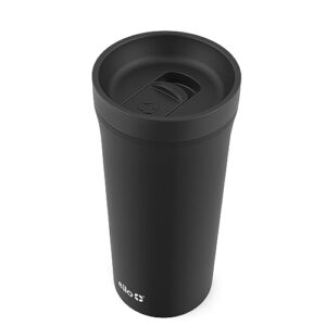 Ello Arabica 14oz Vacuum Insulated Stainless Steel Powder Coat Travel Mug with Leak-Proof Slider Lid, Keeps Hot for 5 Hours, Perfect for Coffee or Tea, BPA-Free Tumbler, Black