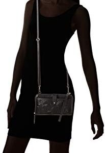 The Sak Iris Crossbody, Black Leaf Embossed