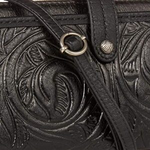 The Sak Iris Crossbody, Black Leaf Embossed