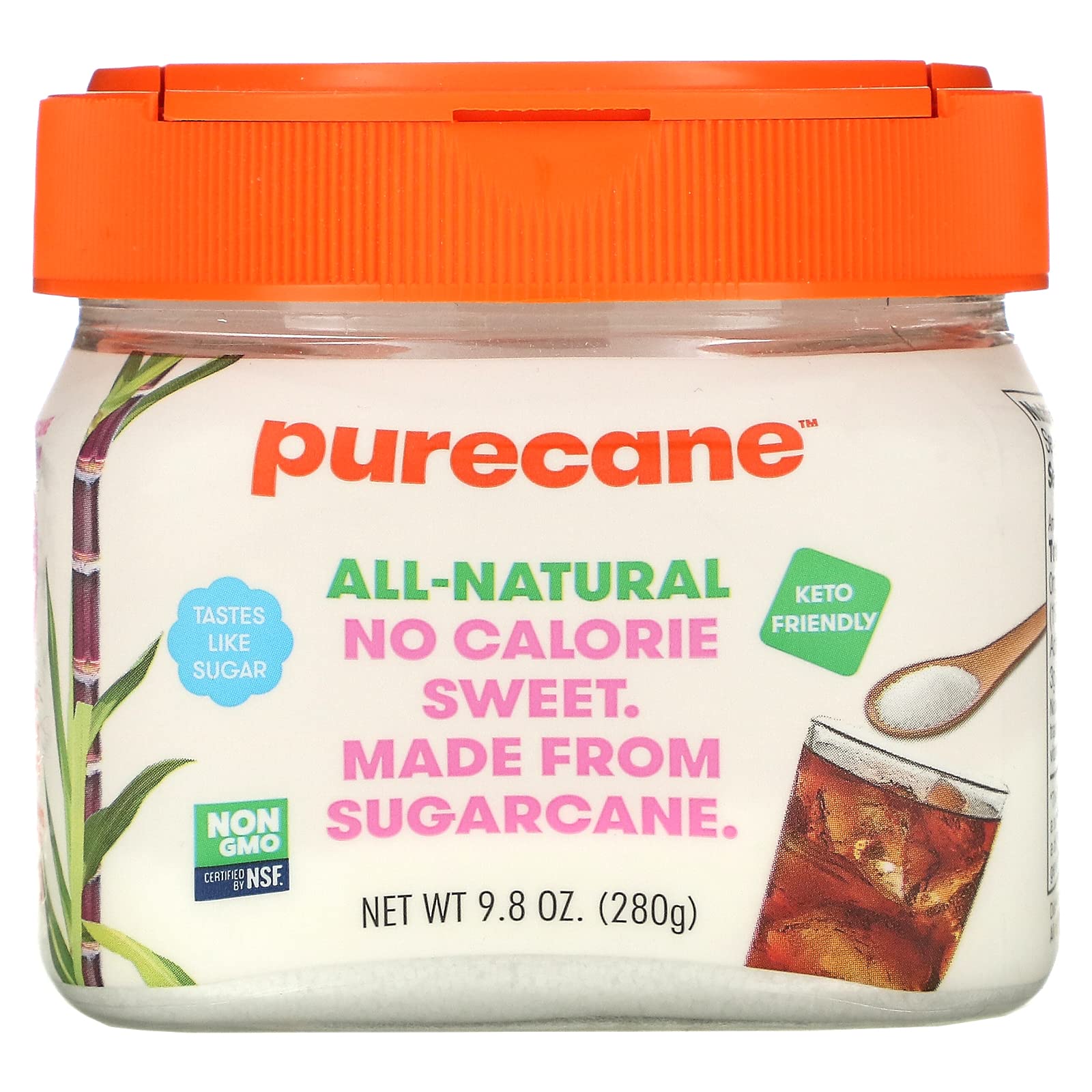 Purecane, Spoonable Family Canister, Sugar Substitute, 9.8 Oz