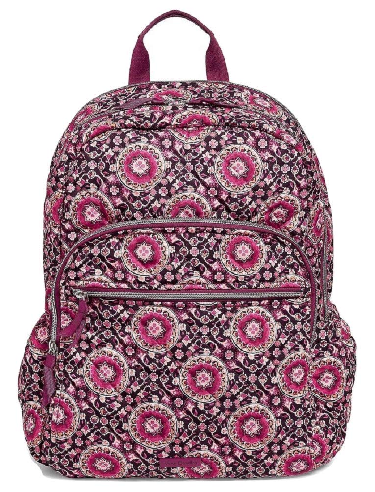 Vera Bradley Iconic Campus Backpack in Raspberry Medallion Performance Twill