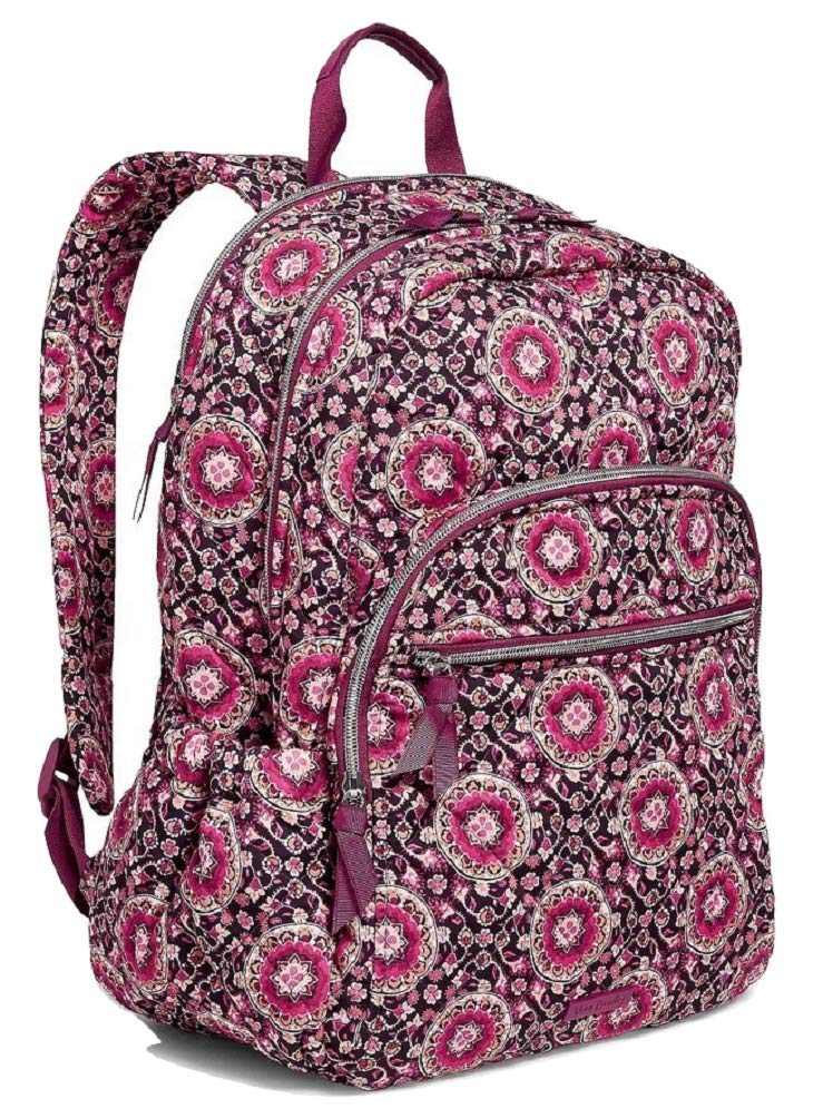 Vera Bradley Iconic Campus Backpack in Raspberry Medallion Performance Twill