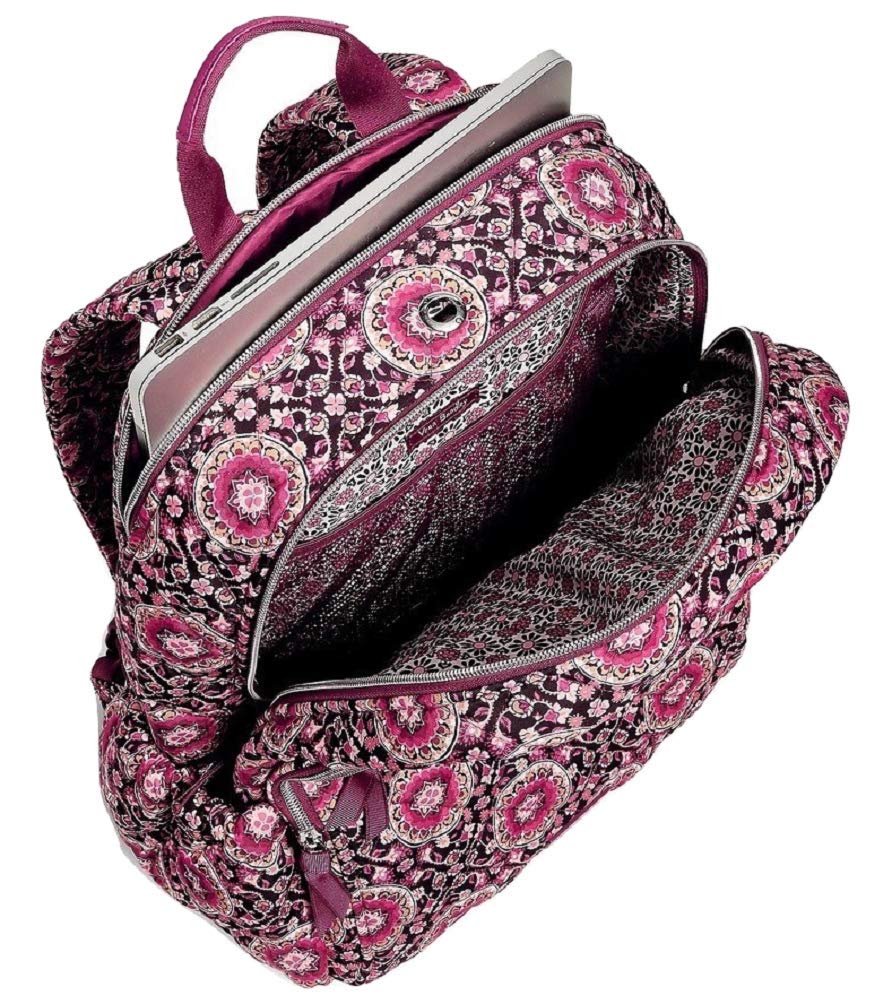 Vera Bradley Iconic Campus Backpack in Raspberry Medallion Performance Twill