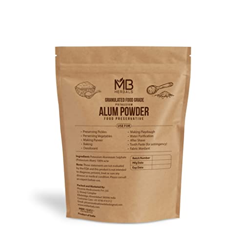 MB Herbals Alum Powder 100 Gram (3.5 oz) | Granulated Potassium Alum Powder | Purified Through Shodhan Process | Granulated Powder