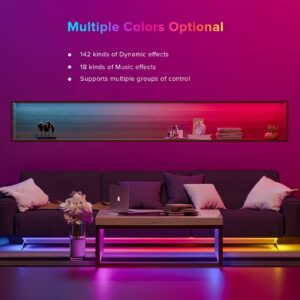 BTF-LIGHTING Chasing Effect WS2811 IC LED Strip Light with Bluetooth Music APP Control 5050RGB Addressable IC Flexible Multicolor 65FT Rope Light for Room TV Bedroom Party Kitchen with 12V Adapter