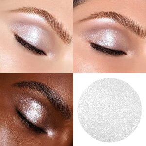 Hotiary Glitter Liquid Eyeshadow Metallic Pigments Shimmer Makeup Metals Gloss for Eyes Eyeliners Sparkling Eye Shadow Shiny Pen Eyeliner Kit Long Lasting Waterproof (Silver)