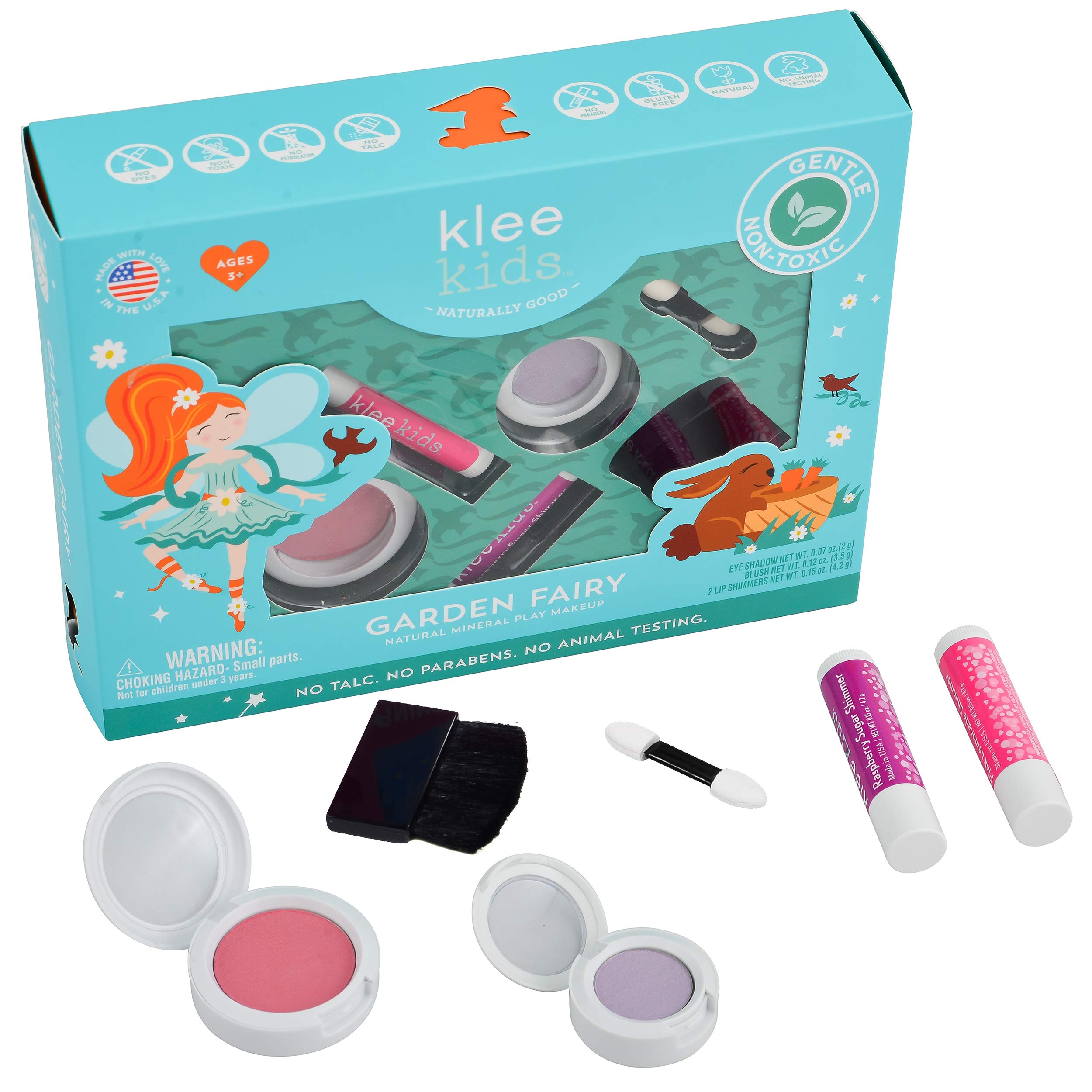 Luna Star Naturals Klee Kids 4 PC Makeup Up Kits with Compacts (Garden Fairy)