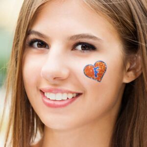 Florida Gators Heart Glitter Tattoo 4-pack