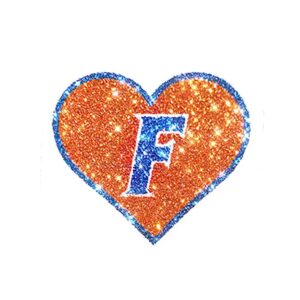 Florida Gators Heart Glitter Tattoo 4-pack