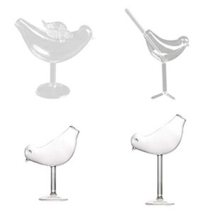 FEIlei Glass Cup, 150Ml Creative Bird Shape Cocktail Goblet Glass Personality Molecular Smoked-C