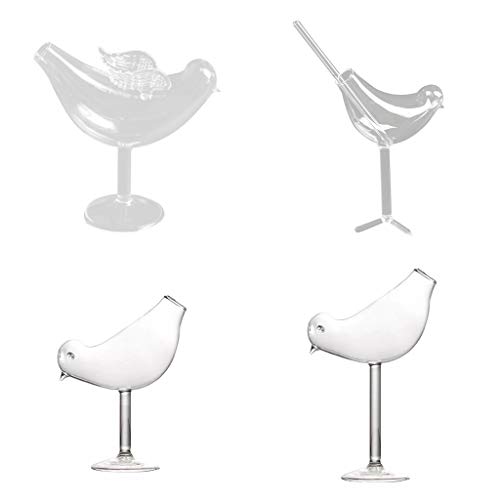 FEIlei Glass Cup, 150Ml Creative Bird Shape Cocktail Goblet Glass Personality Molecular Smoked-C