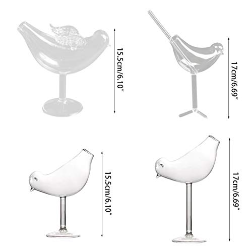 FEIlei Glass Cup, 150Ml Creative Bird Shape Cocktail Goblet Glass Personality Molecular Smoked-C