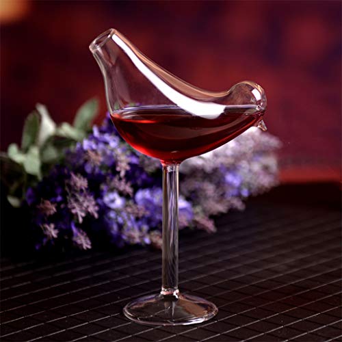 FEIlei Glass Cup, 150Ml Creative Bird Shape Cocktail Goblet Glass Personality Molecular Smoked-C