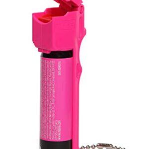 mace Brand Personal Pepper Spray (Neon Pink) – 12’ Pepper Spray with 3-in-1 Formula, Flip Top Safety Cap, Leaves UV Dye on Skin – Self Defense Pepper Spray for Women, Made in The USA